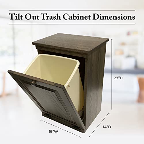 Peaceful Classics Tilt Out Trash Cabinet- Amish Handcrafted Wooden Pull Out Cabinet, Decorative Trash Bin Cabinet for Kitchen, Bedroom, & Home Patio, Tilt Out Laundry Hamper Cabinet, Antique Slate