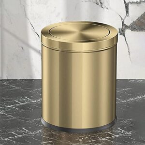 keling 15L/4gallon, Stainless Steel Trash can,Bathroom Garbage can with lid,Trash Can with Flipping Lid, Garbage cans for Kitchen,Living Room. Metallic Gold (Gold)