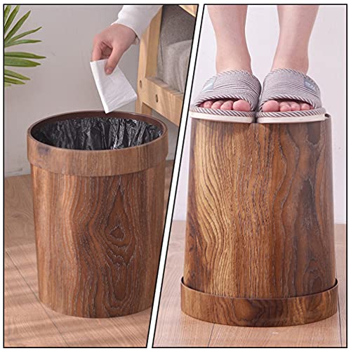 YARNOW Trash Can Wood Small Rustic Garbage Container Bin Trash Holder for Home or Office Farmhouse Living Room Bathroom Powder Rooms, 29X22CM, 5NA51097K5X18Y0CL99HC8D