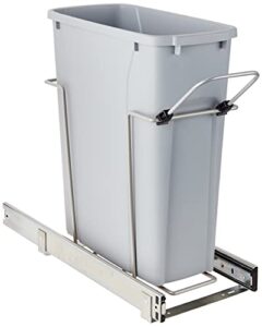 knape & vogt rs-psw9-1-20-p 17 in. h x 8 in. w x d steel in-cabinet 20 qt. single platinum pull out trash can