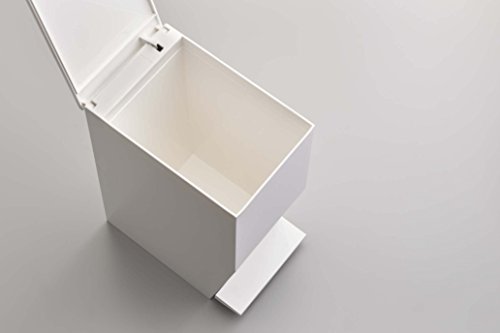 Small Sleek Sanitary Trash Can with Pedal, Rubbish Bin Receptacle Waste Disposal, for Office Home Bathroom Toilet, White