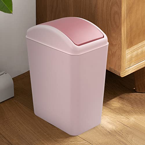 Parlynies 4.5 Gallon Pink Plastic Waste Can, Kitchen Garbage Can with Swing Lid, 1 Pack