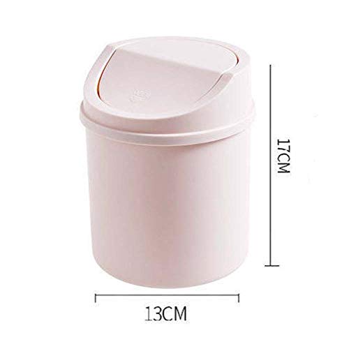 Modern Plastic Mini Wastebasket Trash Can for Office Desktop Coffee Table Kitchen,Colorful Plastic Trash with Swing-Top Lid,6.7x5.1''(Grey)