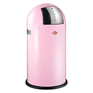 wesco, pushboy waste bin for kitchen, metal, pink, 40 x 76.5 x 40 cm