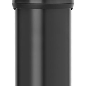 Brabantia 16 Gallon Large Kitchen Touch Top Trash Can (Matt Black) Removable Lid, Soft-Touch Open Garbage Can