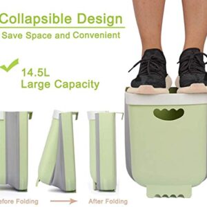 Kitchen Hanging Trash Can,Collapsible Small Garbage Bin for Kitchen Cabinet Cupboard Door, Portable Folding Home Outdoor Plastic Waste Container - 10 L / 2.6 Gallon (Green) (Green)