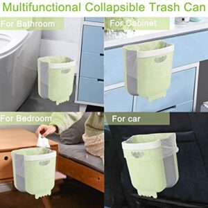 Kitchen Hanging Trash Can,Collapsible Small Garbage Bin for Kitchen Cabinet Cupboard Door, Portable Folding Home Outdoor Plastic Waste Container - 10 L / 2.6 Gallon (Green) (Green)