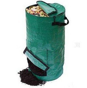 Ez4garden Reuseable Heavy Duty Garden Leaf Waste Bag Yard Compost Bin Composting Fruit Kitchen Waste Fermentation Cali Secrets Growers 40L,Dark Green