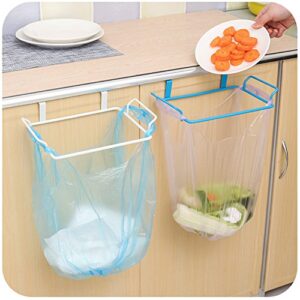 langugu stainless steel trash rack garbage bag holder door back type multi-functional for kitchen hook hang dishcloth, mounts over cabinet doors cupboardsframe