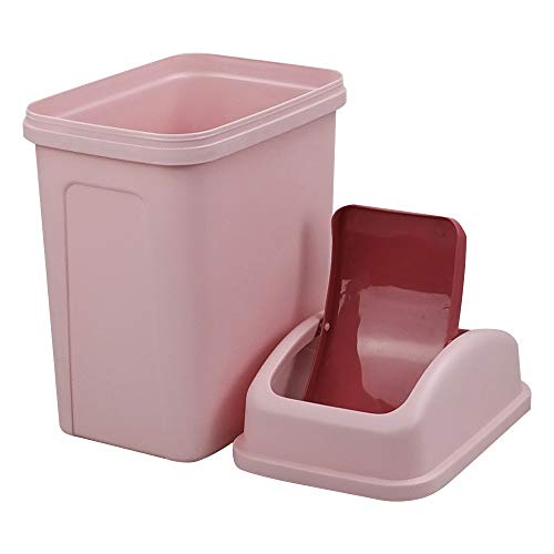 Minekkyes 3 Gallon Plastic Garbage Can, Kitchen Trash Can with Swing Lid, Pink