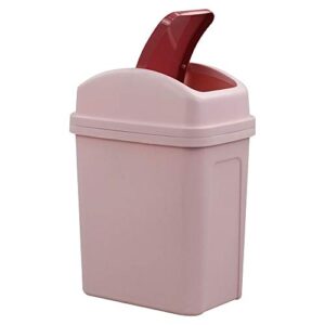 Minekkyes 3 Gallon Plastic Garbage Can, Kitchen Trash Can with Swing Lid, Pink