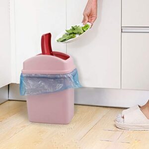 Minekkyes 3 Gallon Plastic Garbage Can, Kitchen Trash Can with Swing Lid, Pink