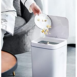 Smart Trash Can 3-Mode Low Noise Automatic Dustbin Touchless Infrared Vibration Motion Sensor Waste Basket Eco-Friendly Electric Garbage Dispenser Best Choice for Kitchen Bathroom Office 3.7Gal/14L