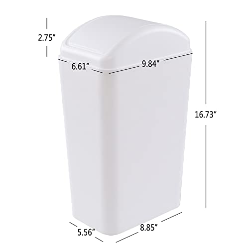 Tstorage 3.5 Gallon Trash Can with Swing Lid, Slim Swing Lid Trash Bins