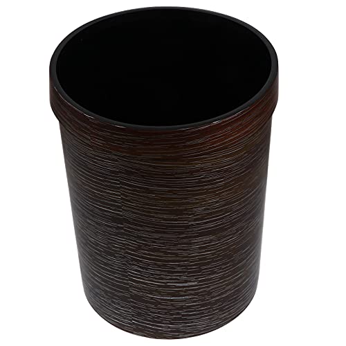 NUOBESTY Plastic Trash Can Bin Wastebasket Wood Grain Garbage Container for Bathroom Kitchen Laundry Room Home Office Dorms Rubbish Box 27. 5x21. 2x21. 2 cm Black