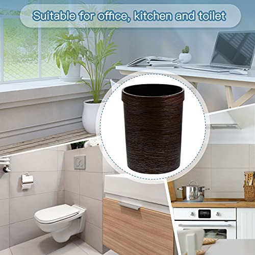 NUOBESTY Plastic Trash Can Bin Wastebasket Wood Grain Garbage Container for Bathroom Kitchen Laundry Room Home Office Dorms Rubbish Box 27. 5x21. 2x21. 2 cm Black