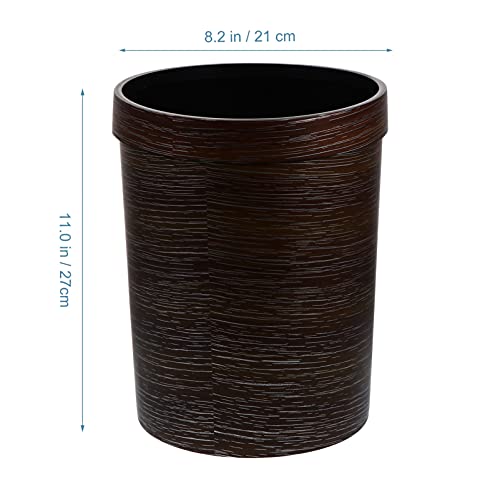 NUOBESTY Plastic Trash Can Bin Wastebasket Wood Grain Garbage Container for Bathroom Kitchen Laundry Room Home Office Dorms Rubbish Box 27. 5x21. 2x21. 2 cm Black