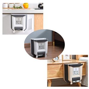 Hanging Trash Can for Kitchen Cabinet Door 2.4 Gallon Kitchen Collapsible Trash Can Small Compact Garbage Can Attached to Cabinet Car Bedroom Bathroom