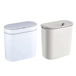 bundles of 2.5 gallon motion sensor trash can and 2.5 gallon hanging trash can, elpheco for bathroom and kitchen use