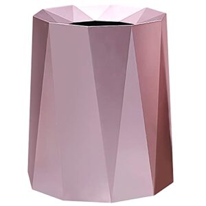 luxurious nordic trash can – open top geometric garbage can – double barrel trash bin – waste basket w/ removable plastic bin – living room, bedroom, bathroom trash can – 8l/2.1gal garbage bin, rose gold