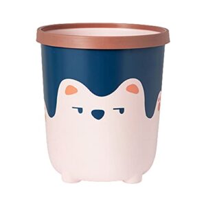 rubbish garbage bin, cute huggable bear pressure ring trash can bedroom living room kitchen bathroom paper basket large capacity bucket waste bin pink 9.84″ x 8.66″