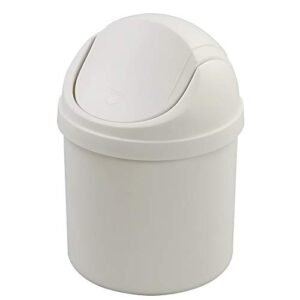 dynkona mini desktop waste bin, countertop garbage can with lid (white)