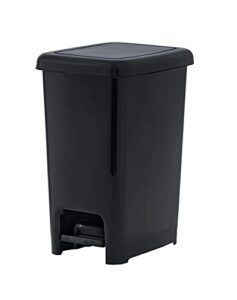 superio slim pedal trash can, 64 qt. (black), large trash can with step-on pedal, durable material home and kitchen trash can 16 gallons