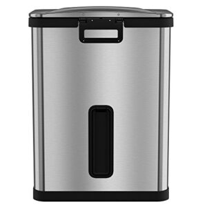 halo AirStep 13 Gallon Kitchen Trash Can – Stainless Steel Step Trash Can with Deodorizer – Replaceable Air Damper - Silent and Gentle Lid Close - TR13SS