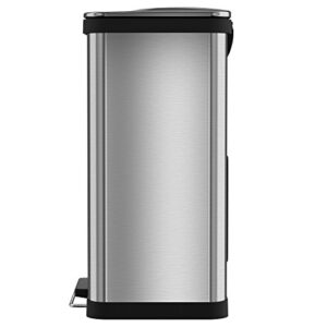 halo AirStep 13 Gallon Kitchen Trash Can – Stainless Steel Step Trash Can with Deodorizer – Replaceable Air Damper - Silent and Gentle Lid Close - TR13SS