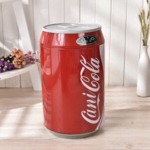 Trash Can with Lid Stainless Can Round Coke Can Stylish Home Living Room Automatic Induction Electronic Smart Trash Can (Red)