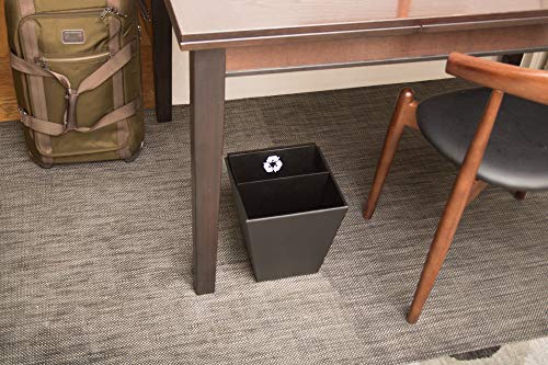 Dual Divided Trash Can with Removable Inner Bin for Separating Trash from Recycling. Great for Home Offices, Desks, Work from Home - Crafted from Black Leatherette