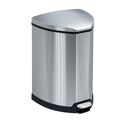 Safco Products Stainless Step-On Trash Can, 4-Gallon, Stainless Steel