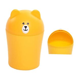 zonster mini trash can with lid desktops cartoon animals waste basket rubbish storage bin garbage organizer for office kids bedroom, one size