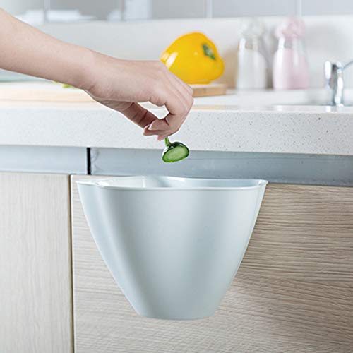 ekqw015l [Kitchen Trash Bin Kitchen Cabinet Drawer Door Hanging Rubbish Trash Can Waste Bin Sundries Holder Mini Wastebasket Hotel Restaurant Cafe Garbage Bin Kitchen Office Supplies Grey