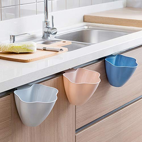 ekqw015l [Kitchen Trash Bin Kitchen Cabinet Drawer Door Hanging Rubbish Trash Can Waste Bin Sundries Holder Mini Wastebasket Hotel Restaurant Cafe Garbage Bin Kitchen Office Supplies Grey