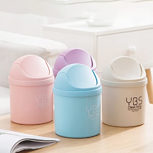 Ochine Mini Trash Can Garbage Can Bin Mini Waste Can with Swing Lid Car Trash Can Small Wastebasket Desk Countertop Dustbin Garbage Organizer Storage for Home Office Kitchen Bathroom Bedroom