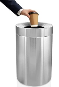 alpine 50 gallon indoor trash can – corrosion proof stainless steel garbage bin – heavy duty waste disposal trashcan for litter free home, schools, hospitals and businesses (50 gallon)