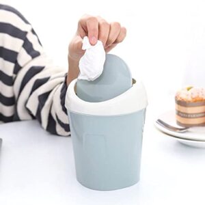 WUIUN Mini Countertop Trash Can, Swing-Top Plastic Small Waste Bin, Good for Bedroom, Office Desk(Green)