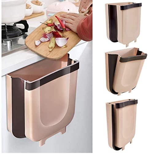 Kitchen Garbage can fold-able Trash can Made of Sturdy Washable Plastic,Non-Toxic and eco-Friendly.Waste Basket for Kitchen Bathroom Bedroom, Automobile, RV or Commercial Trucks