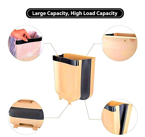 Kitchen Garbage can fold-able Trash can Made of Sturdy Washable Plastic,Non-Toxic and eco-Friendly.Waste Basket for Kitchen Bathroom Bedroom, Automobile, RV or Commercial Trucks