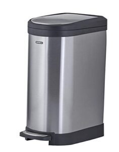 superio stainless steel garbage pail-narrow small trash can with lid for bedroom, bathroom and office (2.6 gallon)