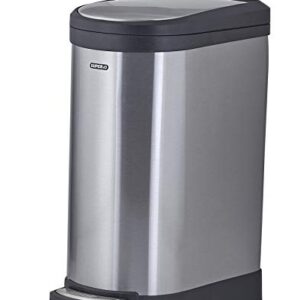 Superio Stainless Steel Garbage Pail-Narrow Small Trash Can with Lid for Bedroom, Bathroom and Office (2.6 Gallon)