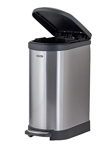 Superio Stainless Steel Garbage Pail-Narrow Small Trash Can with Lid for Bedroom, Bathroom and Office (2.6 Gallon)