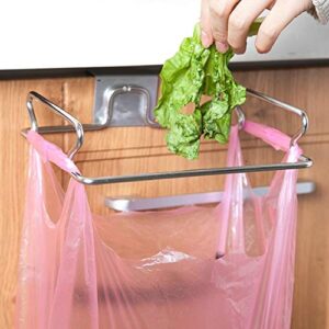 yosoo trash rack, trash bag holder stainless steel door back kitchen garbage trash bag holder hanging rack bracket