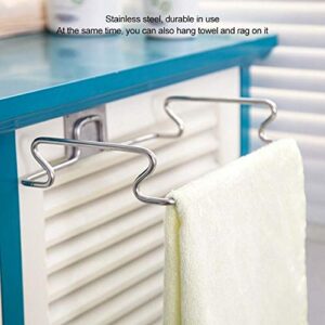 Yosoo Trash Rack, Trash Bag Holder Stainless Steel Door Back Kitchen Garbage Trash Bag Holder Hanging Rack Bracket