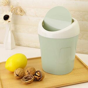 Brave669 Trash Can Kitchen StorageMini Flip Lid Home Living Room Desktop Bedside Plastic Trash Can Garbage Bin