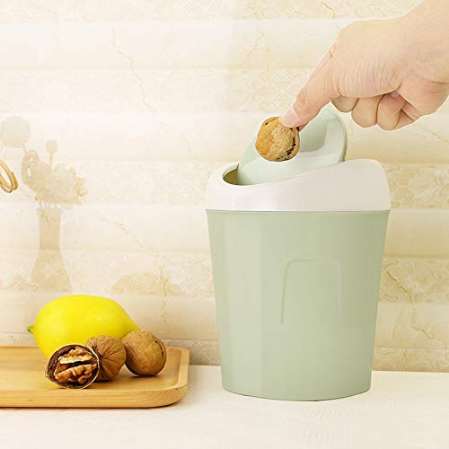 Brave669 Trash Can Kitchen StorageMini Flip Lid Home Living Room Desktop Bedside Plastic Trash Can Garbage Bin