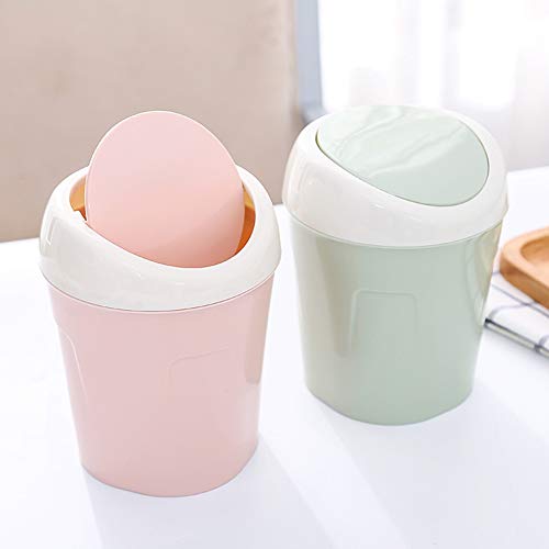 Brave669 Trash Can Kitchen StorageMini Flip Lid Home Living Room Desktop Bedside Plastic Trash Can Garbage Bin