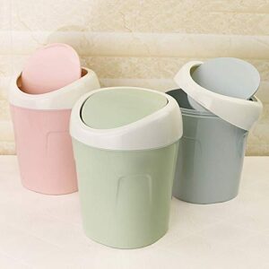 Brave669 Trash Can Kitchen StorageMini Flip Lid Home Living Room Desktop Bedside Plastic Trash Can Garbage Bin