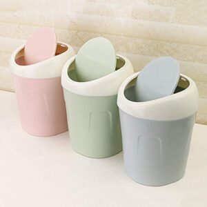 Brave669 Trash Can Kitchen StorageMini Flip Lid Home Living Room Desktop Bedside Plastic Trash Can Garbage Bin